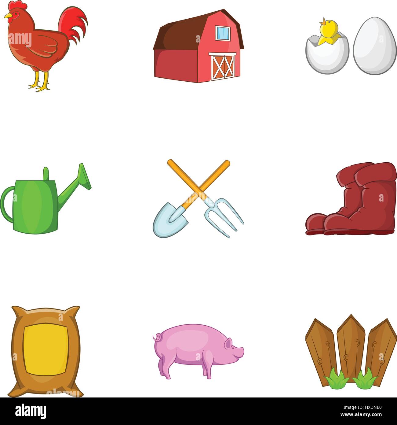 Ranch icons set, cartoon style Stock Vector Image & Art - Alamy