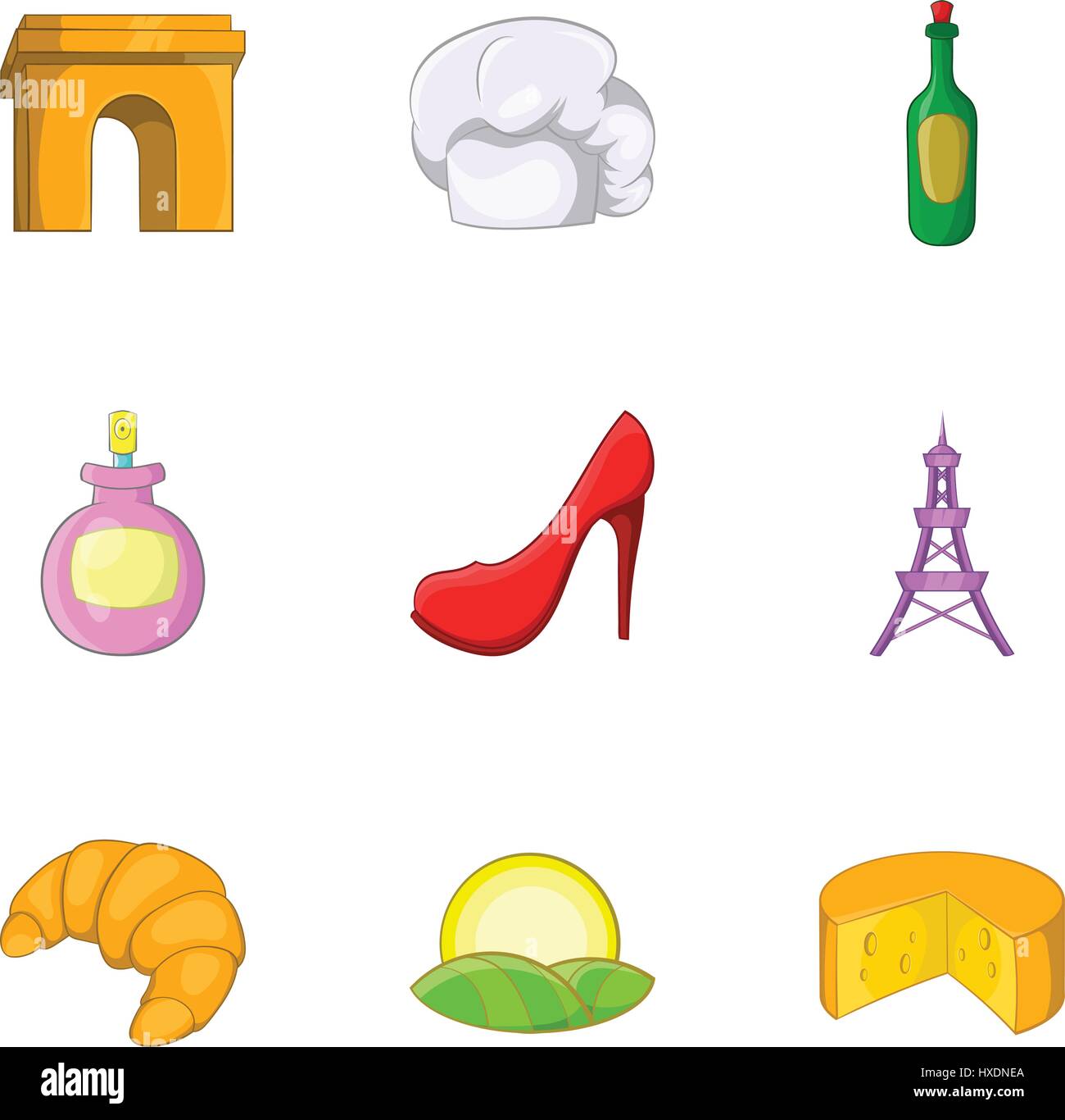 Tourism in France icons set, cartoon style Stock Vector Image & Art - Alamy