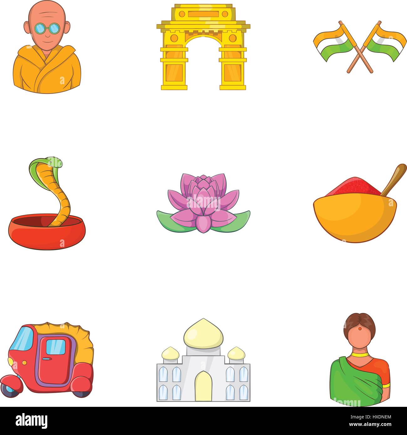 India flag in cartoon style hi-res stock photography and images - Alamy