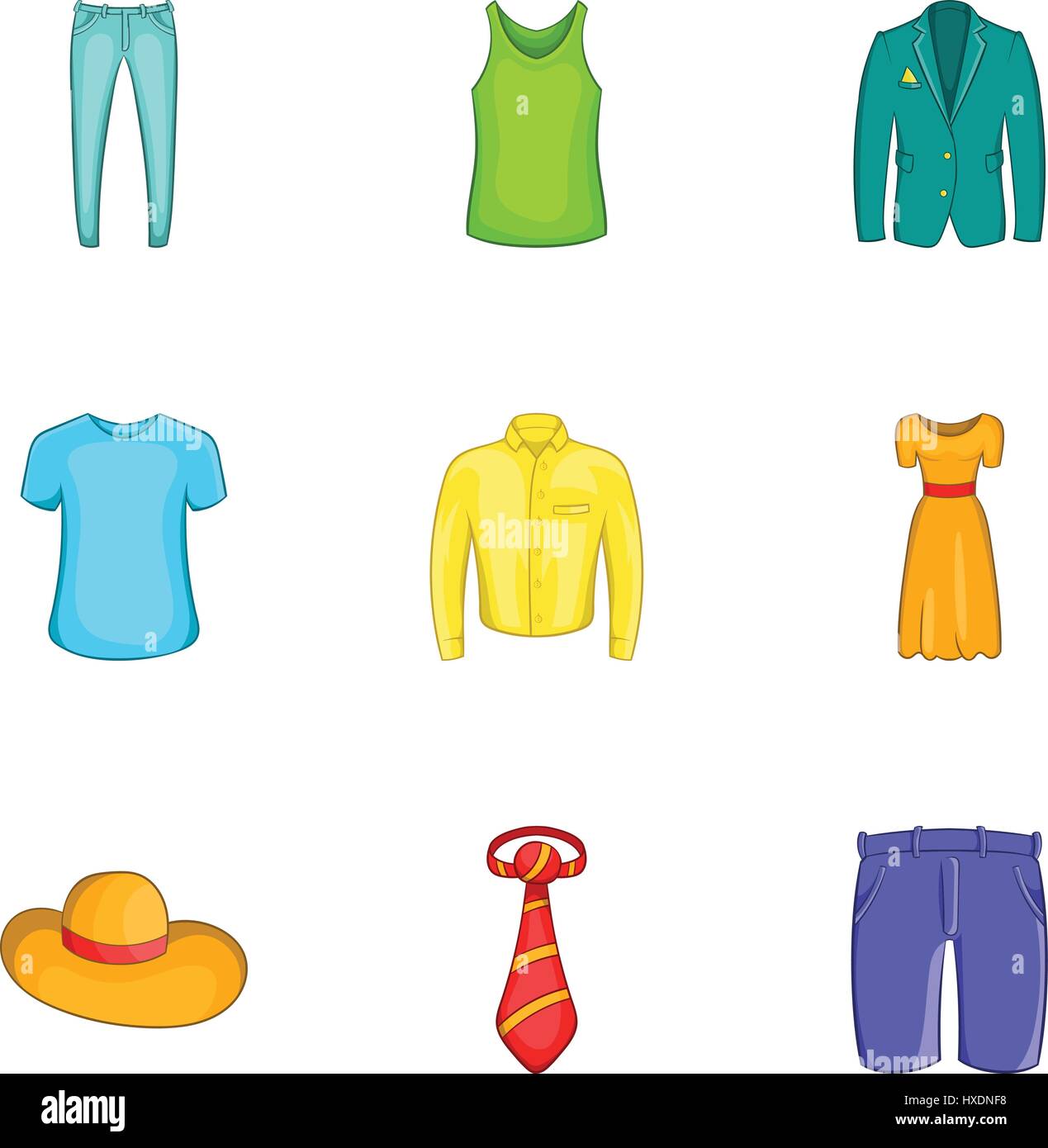 Clothing icons set, cartoon style Stock Vector Image & Art - Alamy