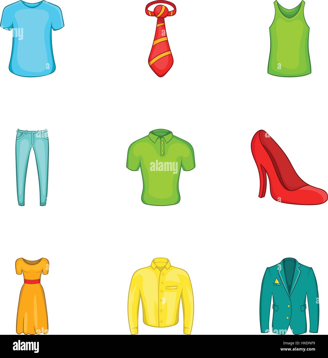 Outfits icons set, cartoon style Stock Vector Image & Art - Alamy
