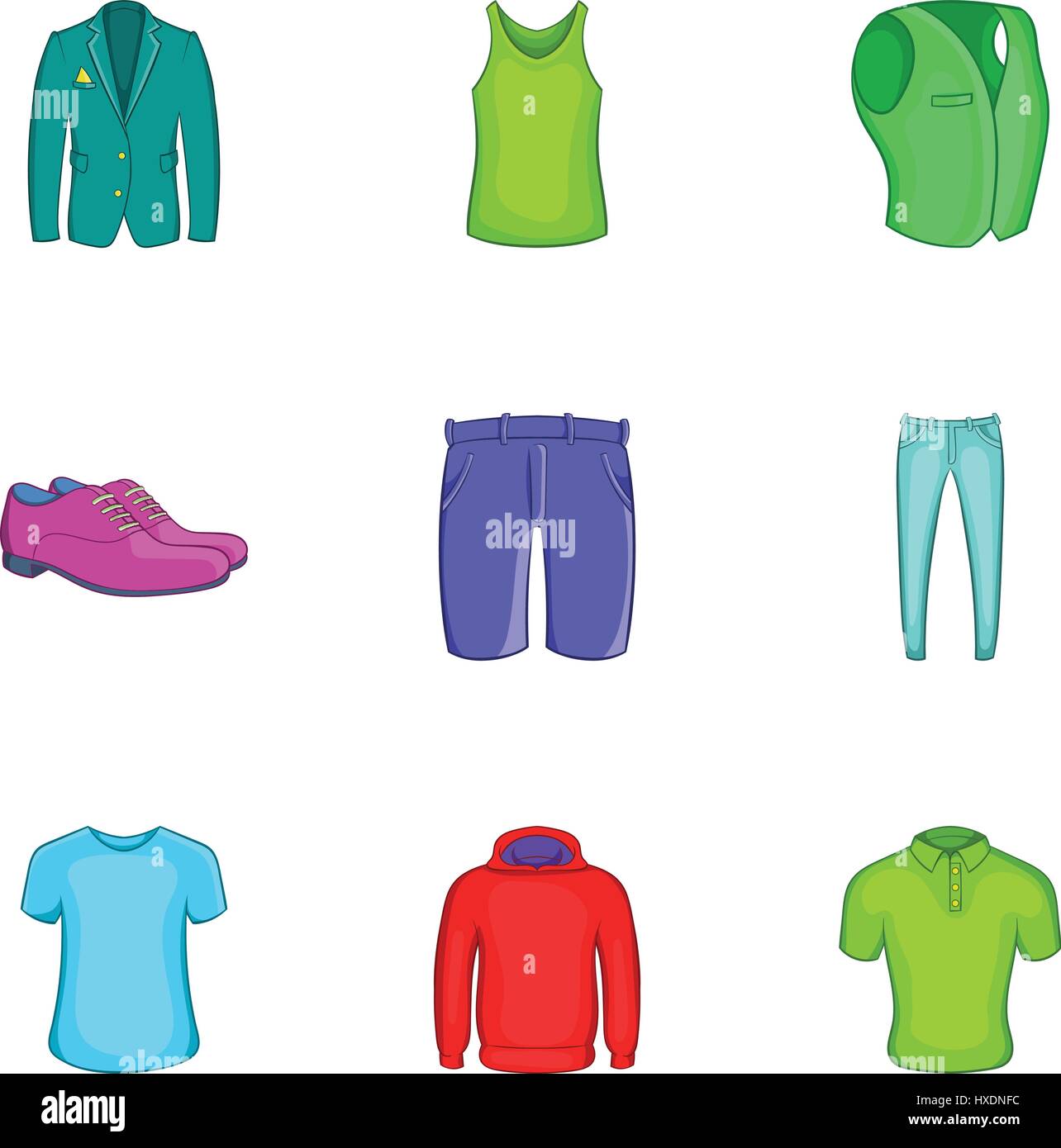 Types of clothes icons set, cartoon style Stock Vector Image & Art - Alamy