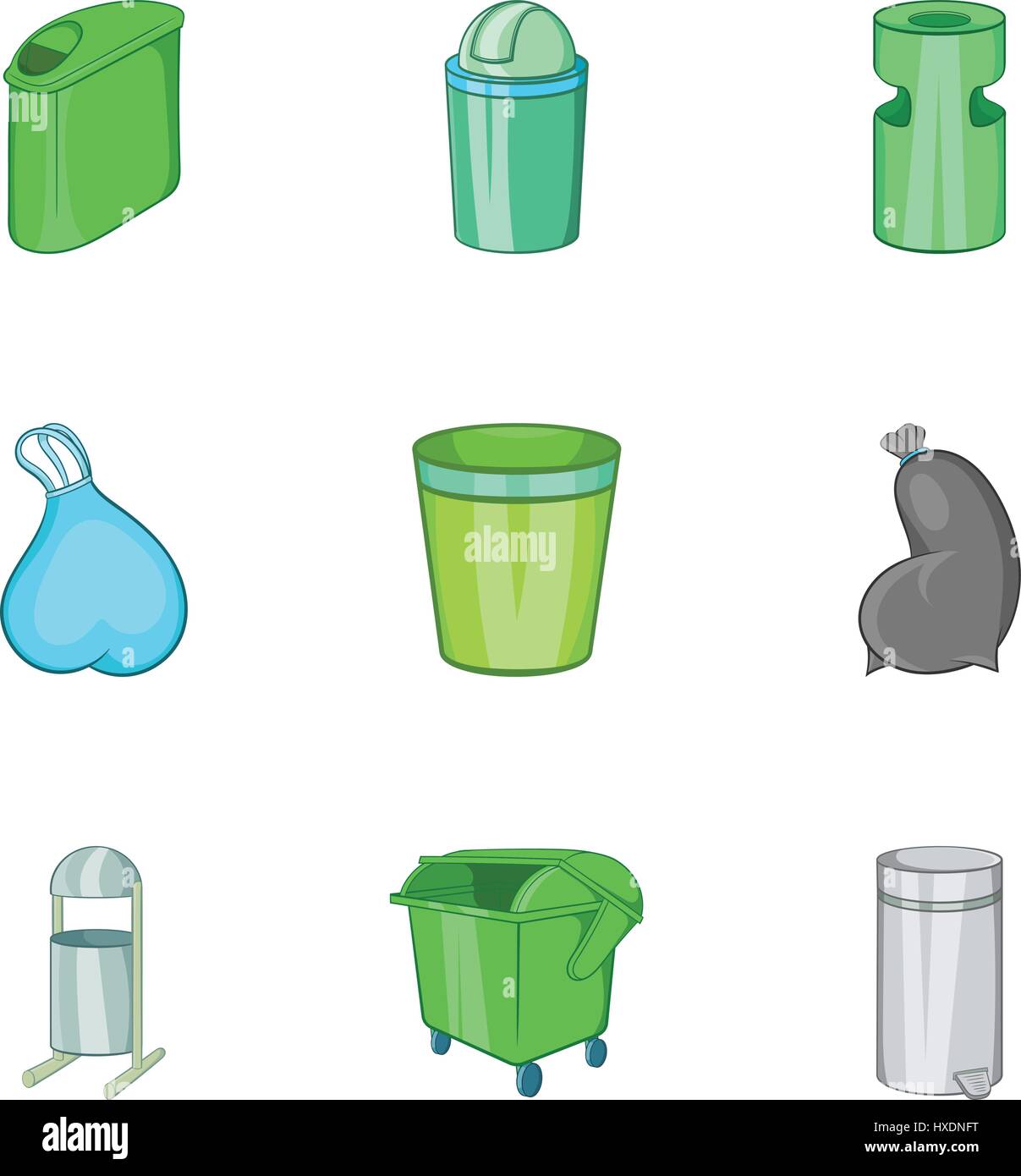 Capacity for garbage icons set, cartoon style Stock Vector Image & Art ...
