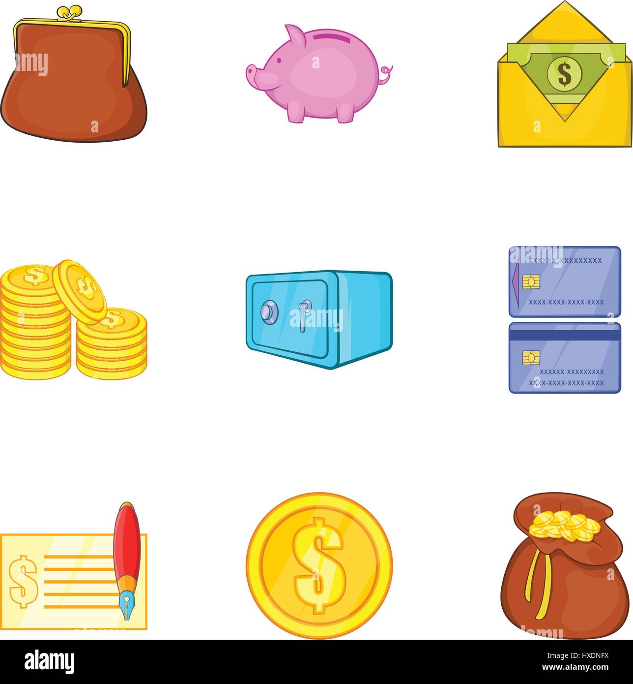 Money icons set, cartoon style Stock Vector Image & Art - Alamy