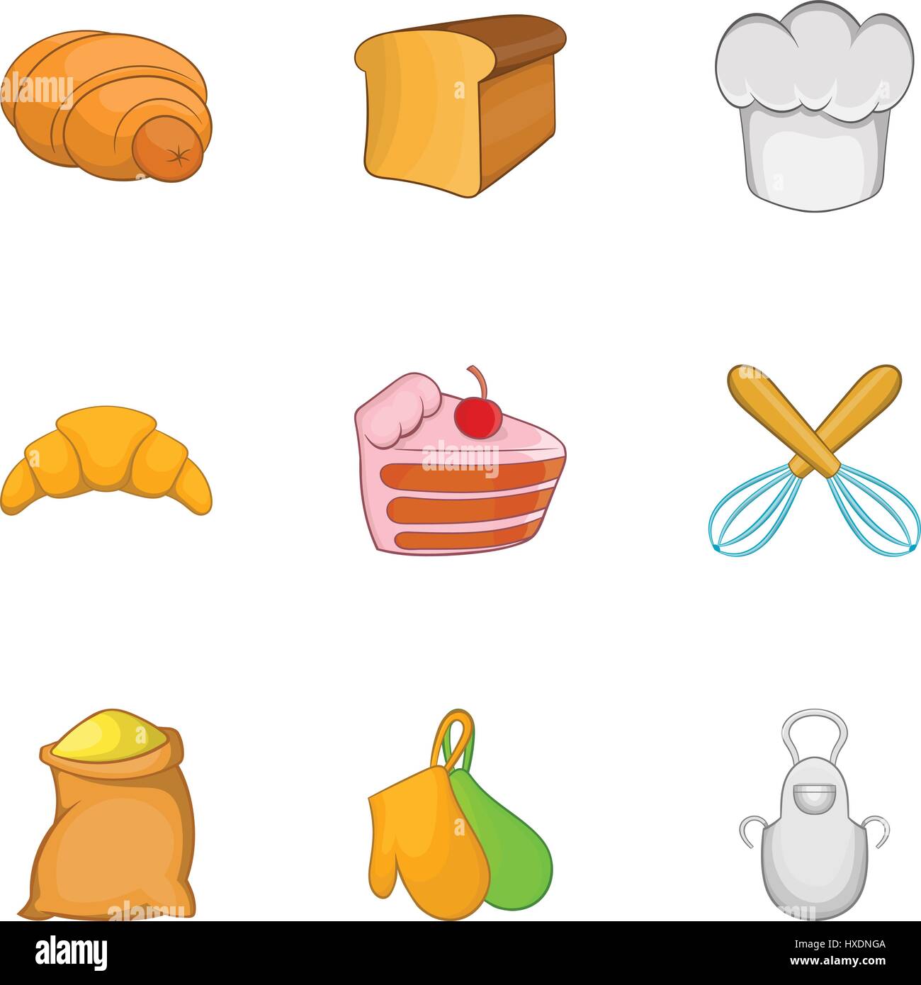 Bakery icons set, cartoon style Stock Vector Image & Art - Alamy