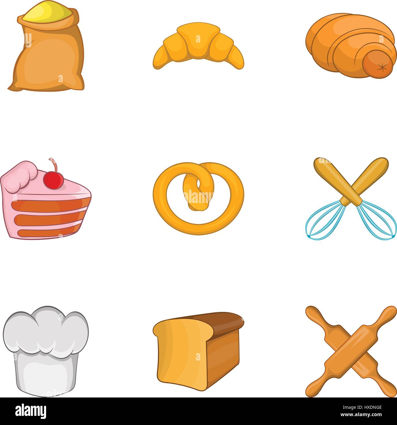Pastries icons set, cartoon style Stock Vector Image & Art - Alamy
