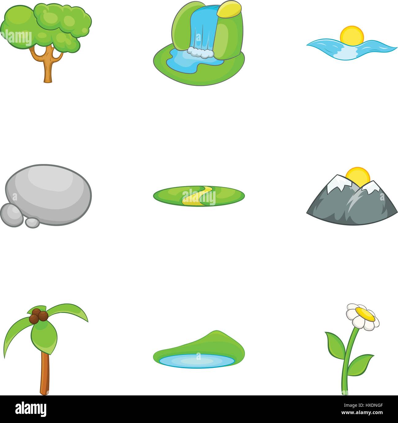 Nature icons set, cartoon style Stock Vector Image & Art - Alamy