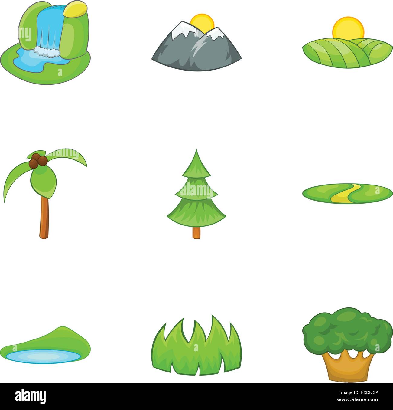 Flora icons set, cartoon style Stock Vector Image & Art - Alamy