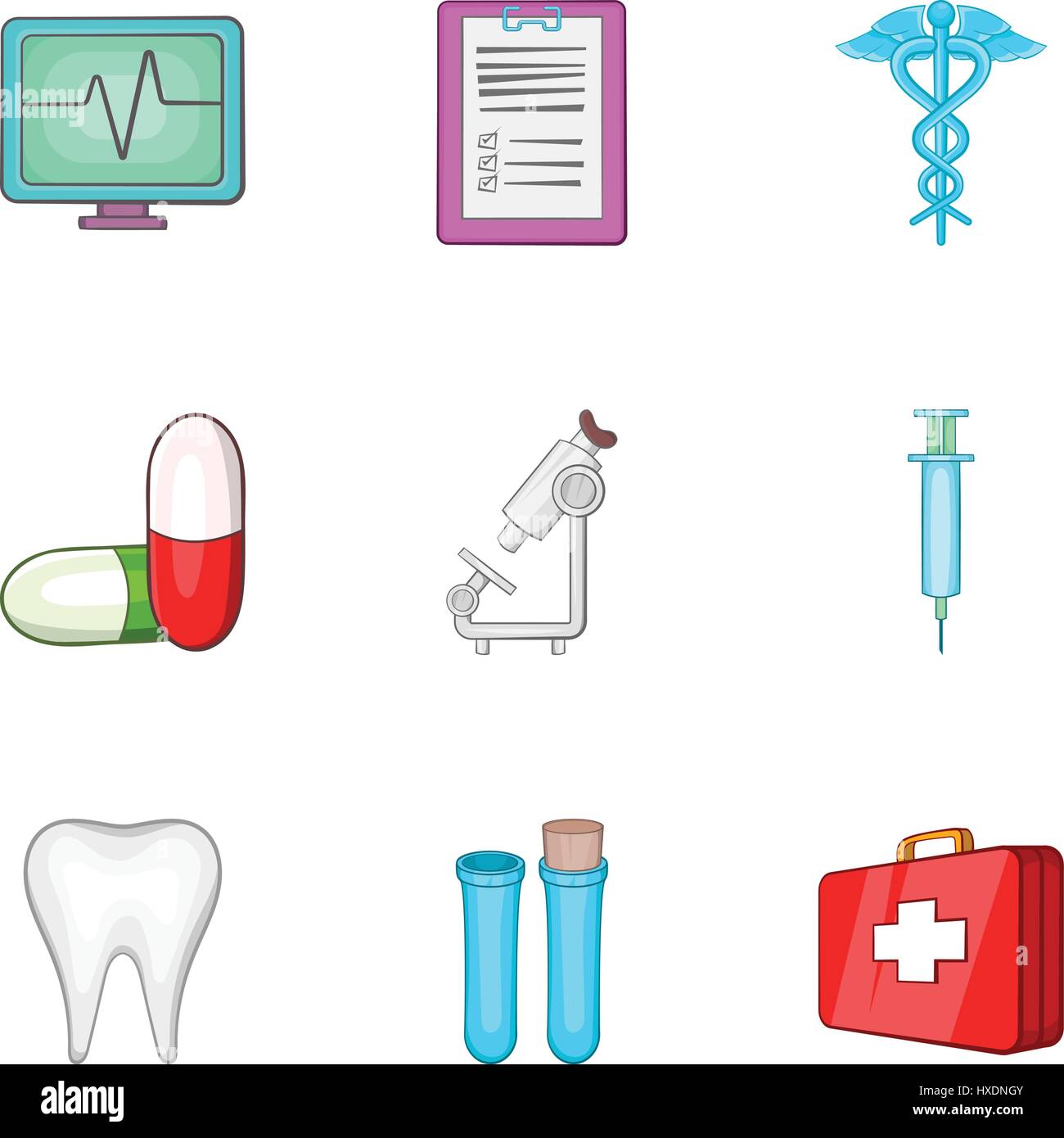 Diagnosis icons set, cartoon style Stock Vector Image & Art - Alamy