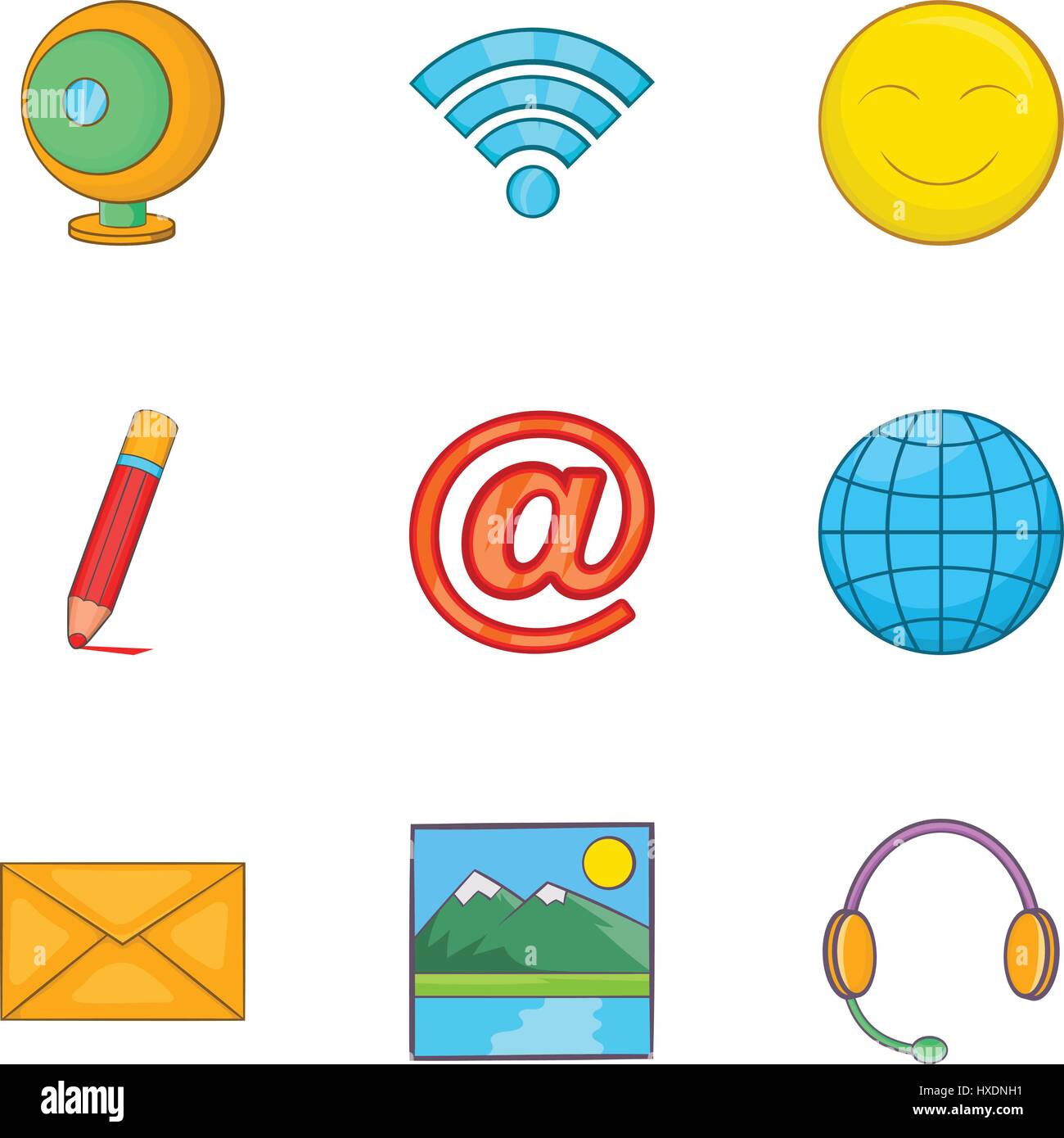 Internet icons set, cartoon style Stock Vector Image & Art - Alamy