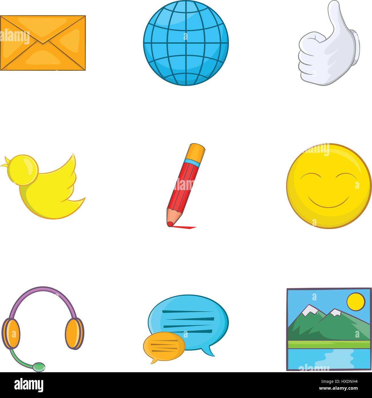 Web communication icons set, cartoon style Stock Vector Image & Art - Alamy