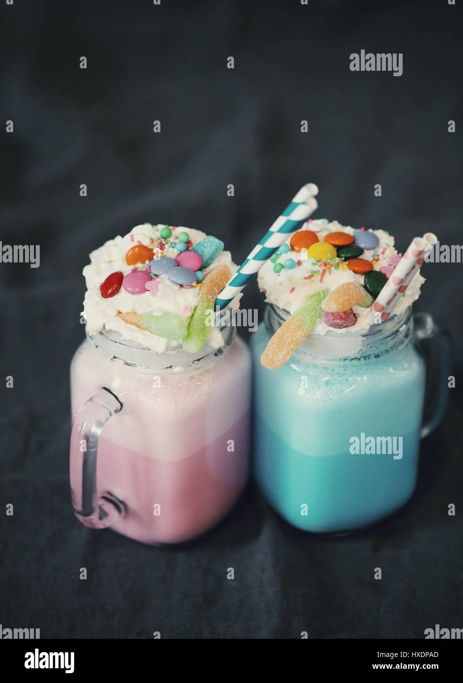 Pink milkshake whipped cream nobody hi-res stock photography and images ...