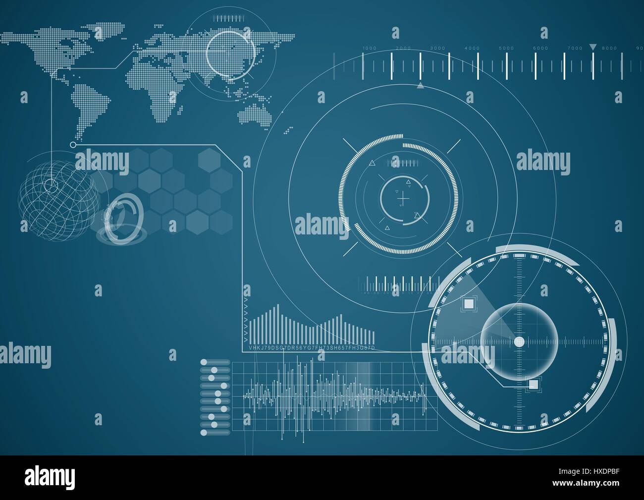 Digital composite of White interface against blue background Stock ...