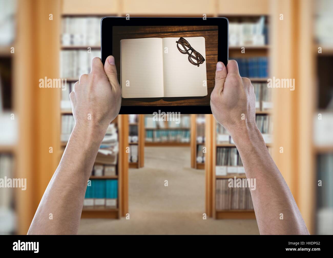 Half open book with hands hi-res stock photography and images - Alamy