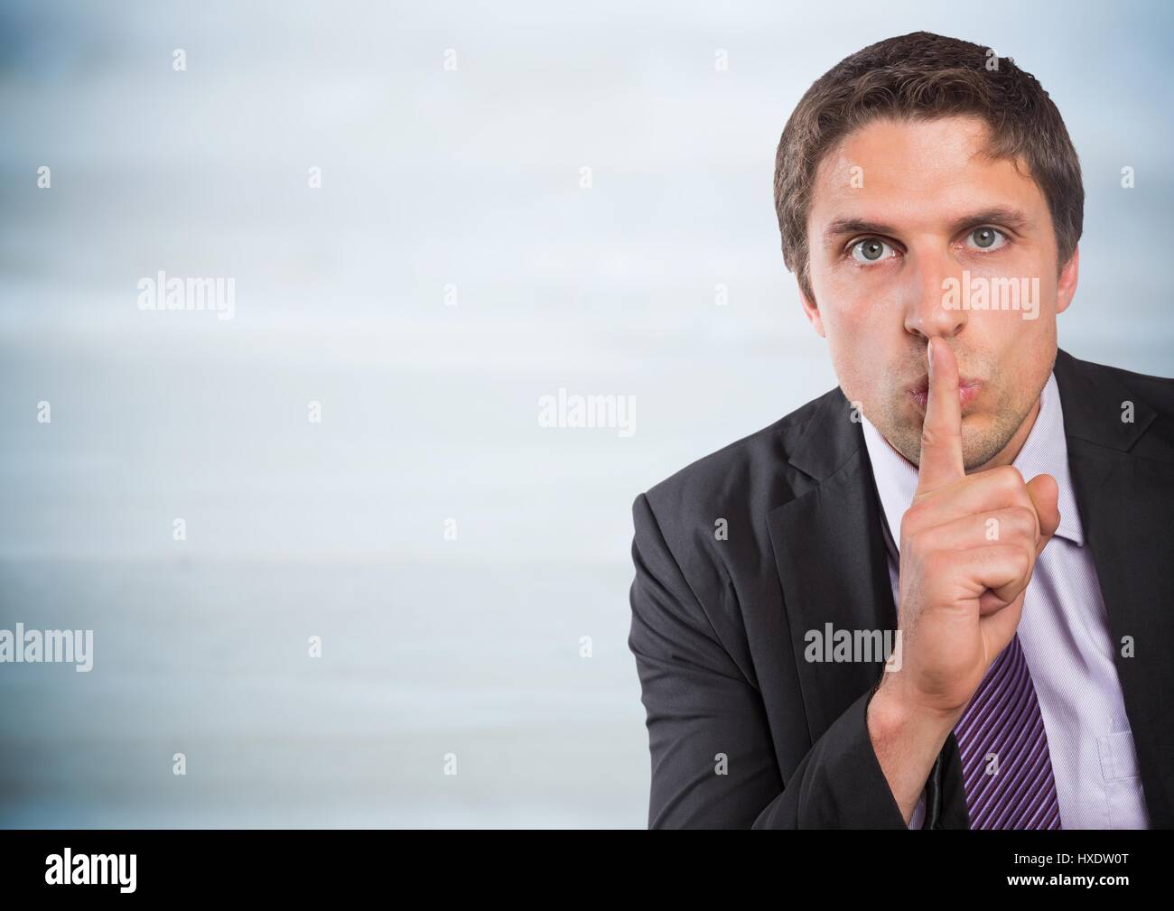 Digital face with finger on lips hi-res stock photography and images ...