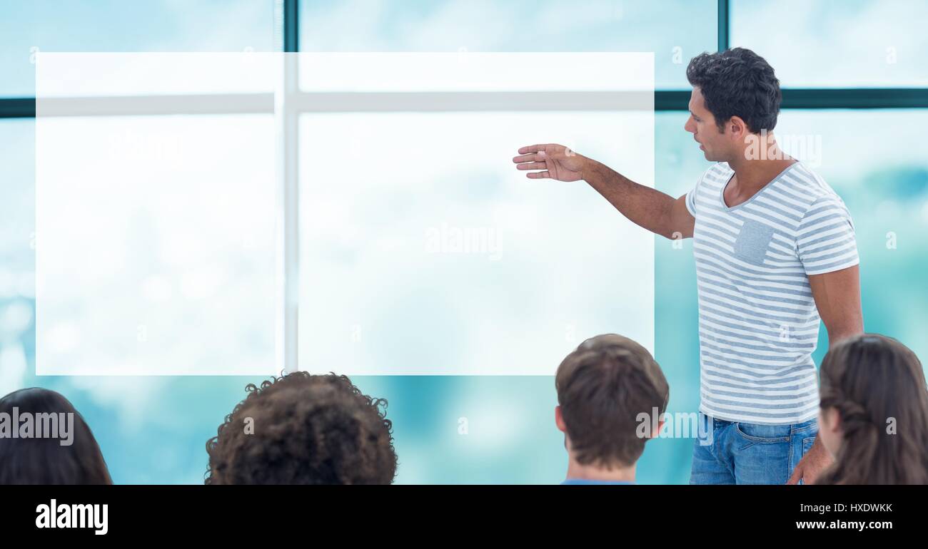 Digital composite of business people at presentation Stock Photo - Alamy