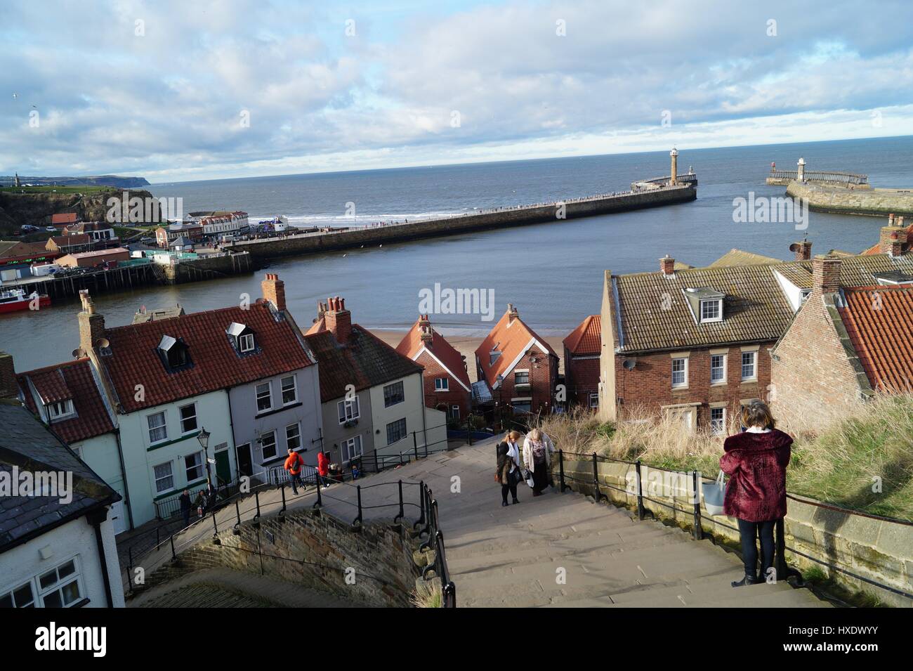 whitby bay town Stock Photo - Alamy
