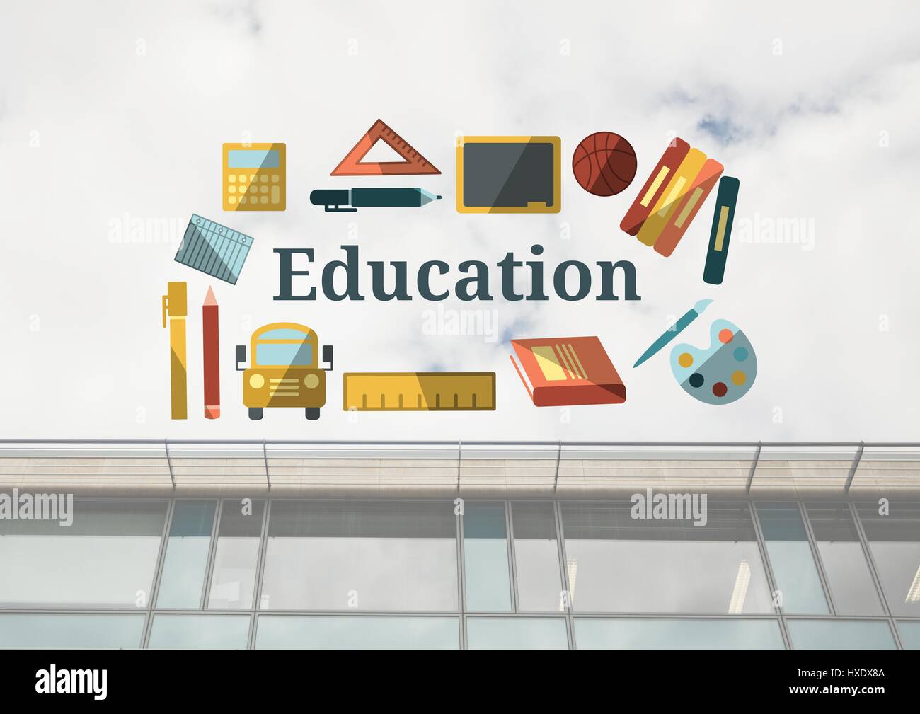 Digital composite of Education text with drawings graphics Stock Photo ...