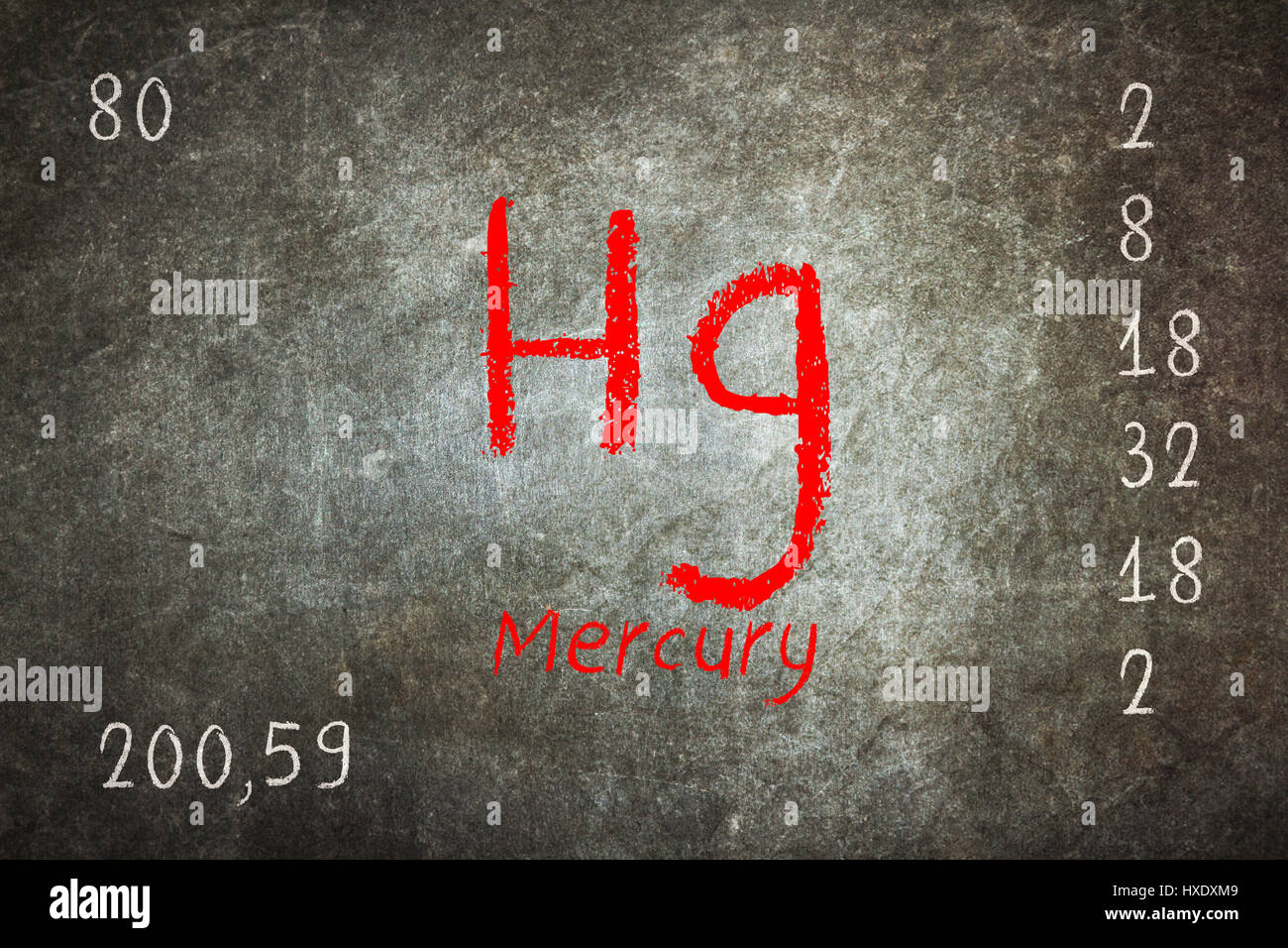 Isolated blackboard with periodic table, Mercury, Chemistry Stock Photo ...