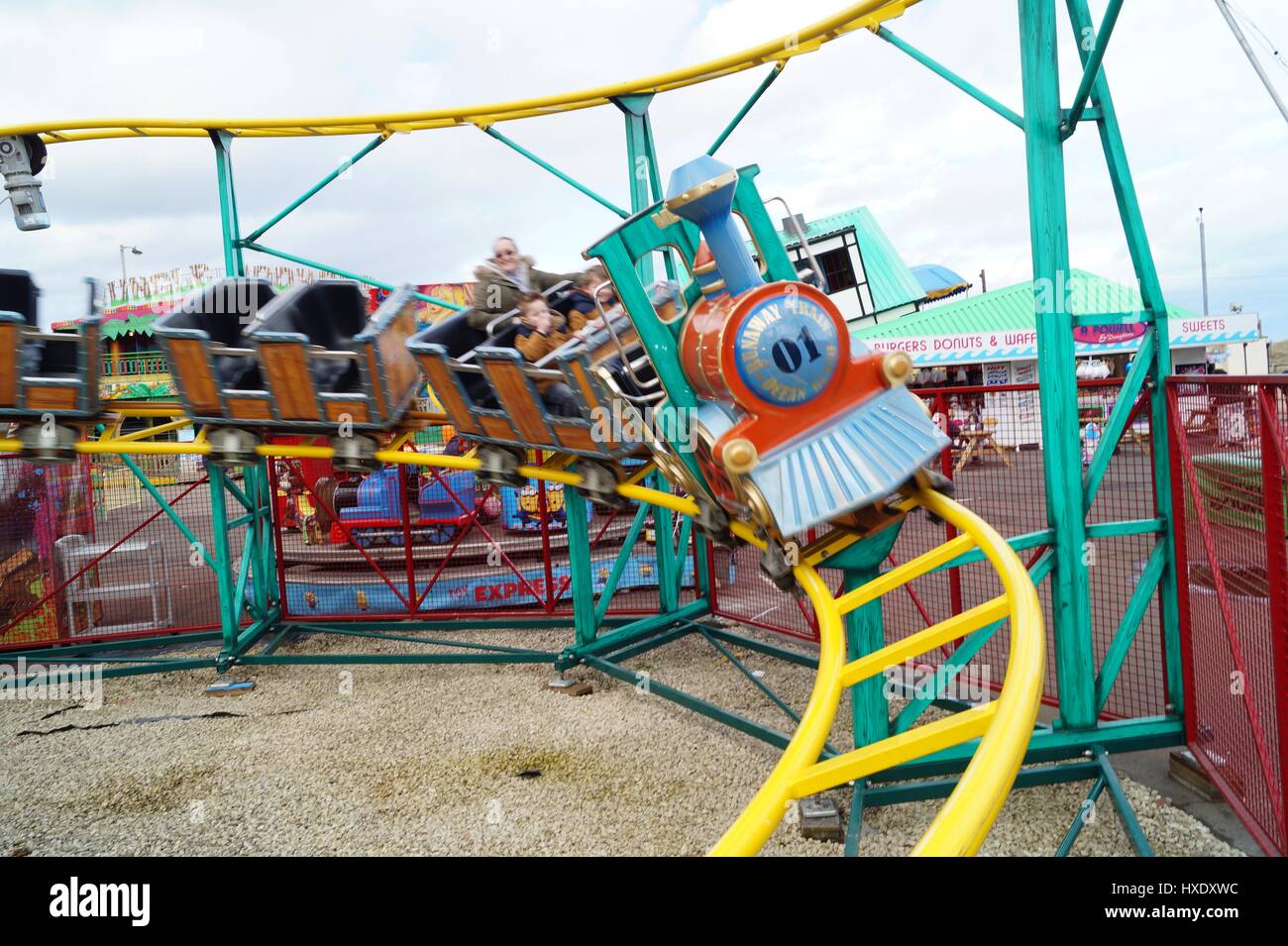 children on ride ,theme park Stock Photo - Alamy
