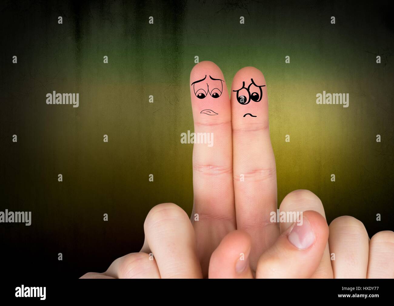 Digital composite of Sad finger people Stock Photo - Alamy