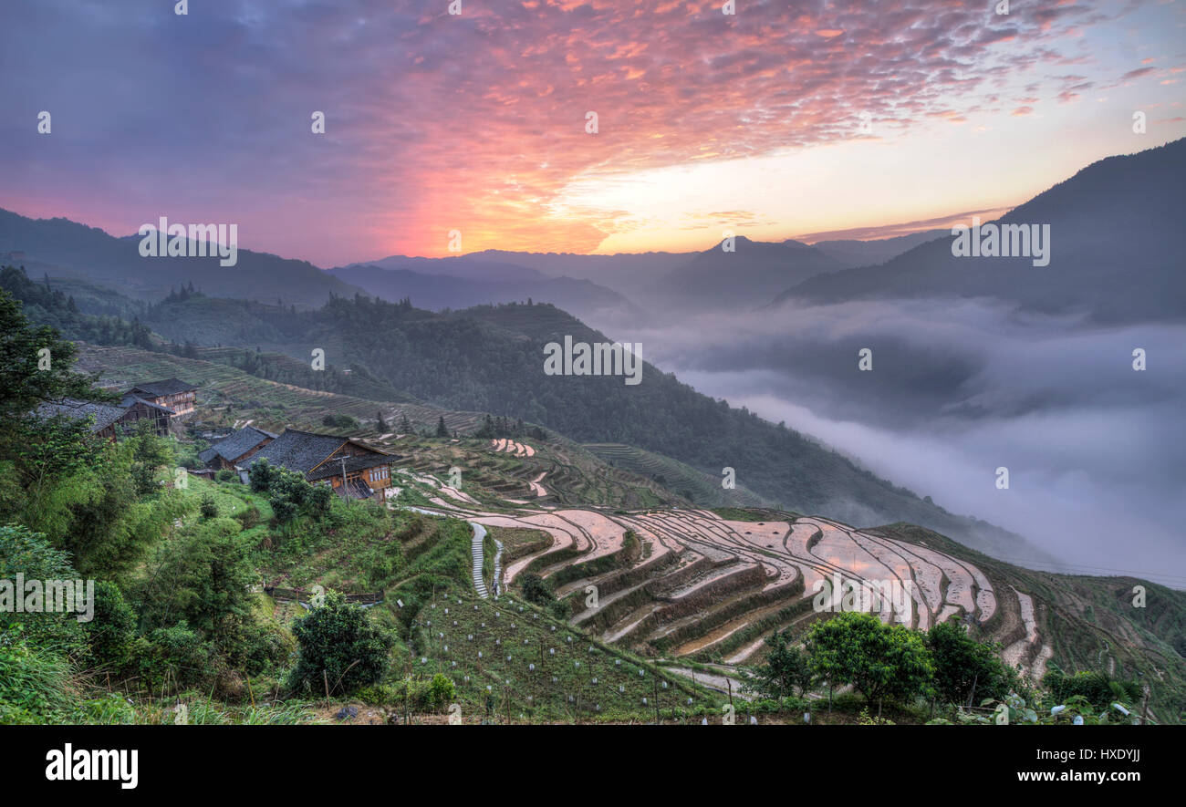 longji rice terraces,guangxi province,china Stock Photo - Alamy