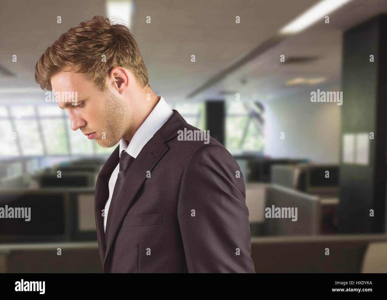 Digital composite of Sad disappointed businessman in office Stock Photo ...