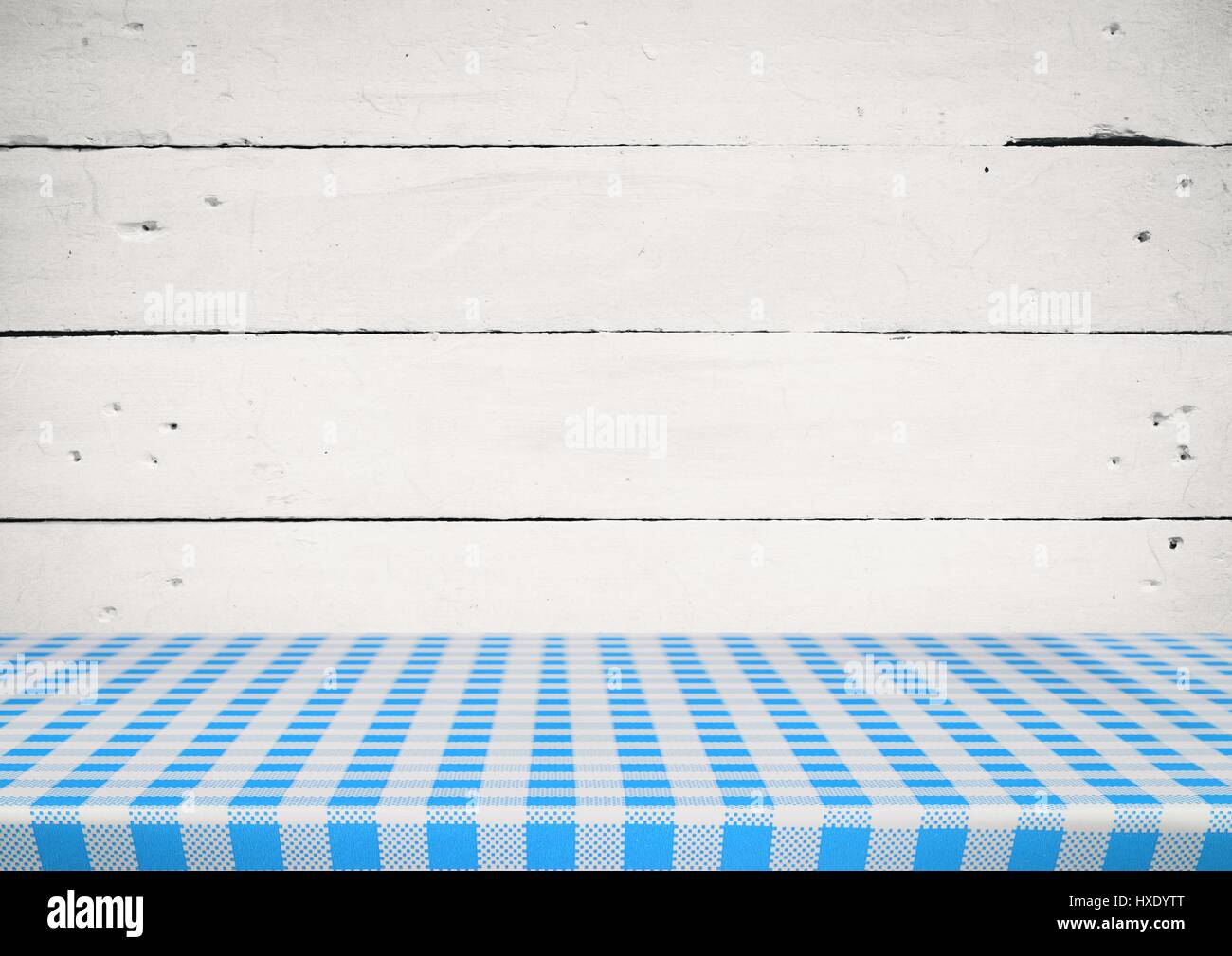 Digital composite of Picnic table against white wood panel Stock Photo ...