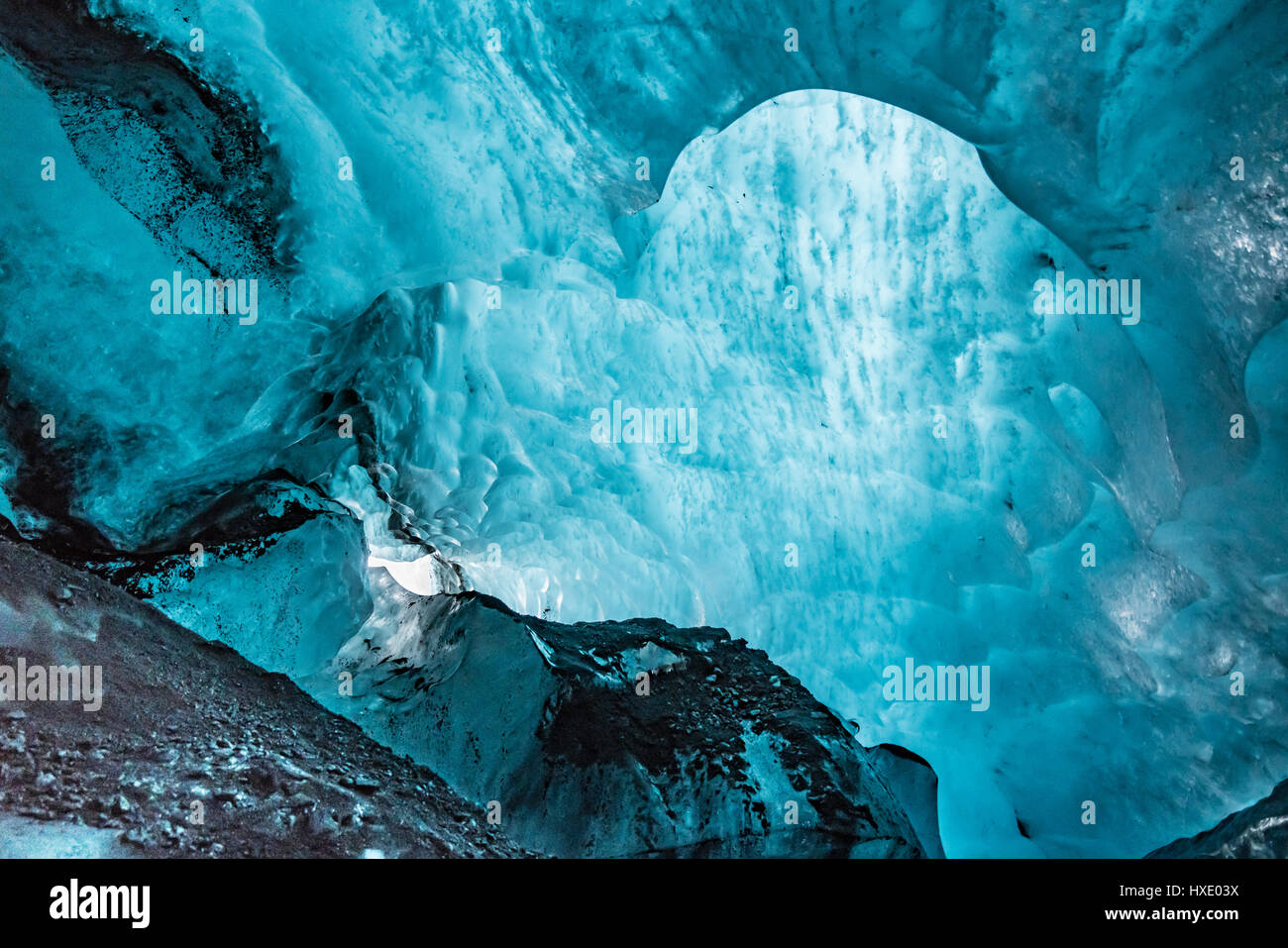 Ice cave under a glacier in Iceland Stock Photo - Alamy