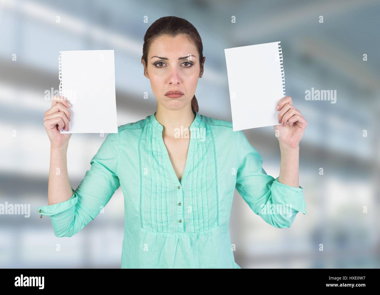 Beautiful sad brunette against blurred hi-res stock photography and ...