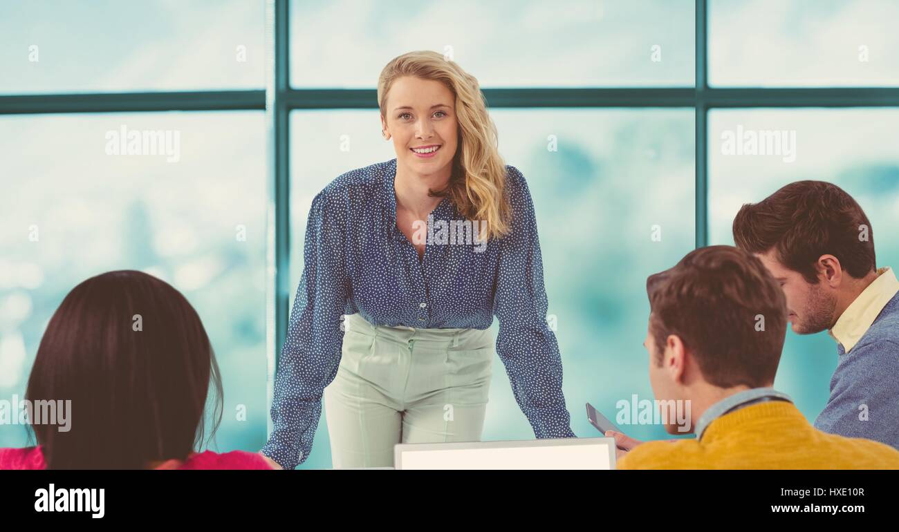 Digital composite of business people at presentation Stock Photo - Alamy
