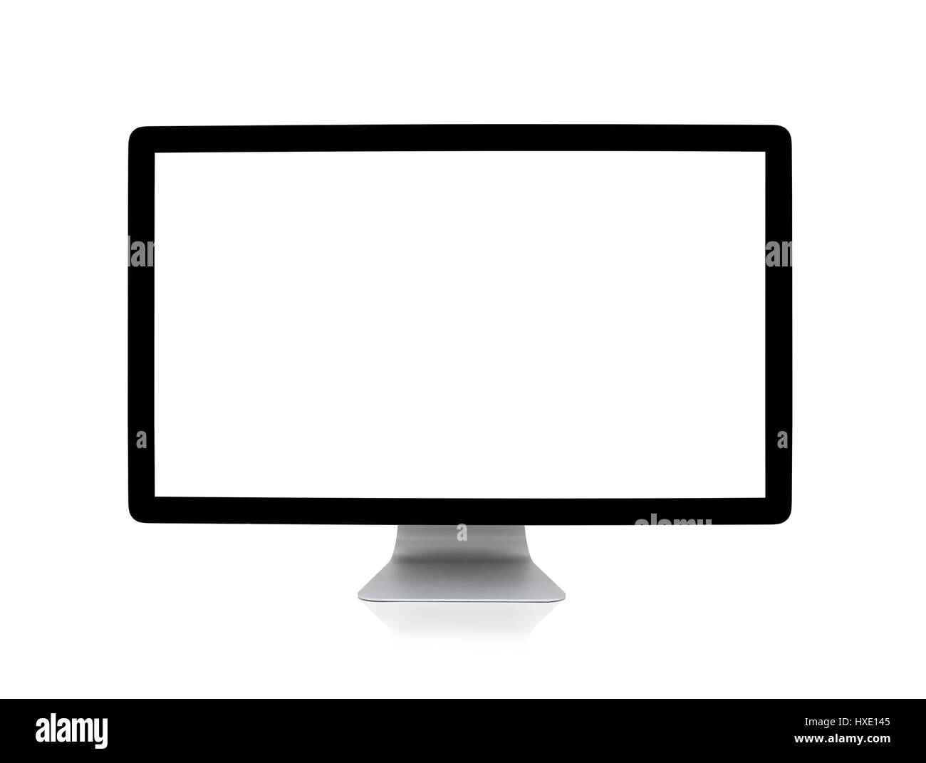 Computer monitors with blank white screen Isolated on white background ...