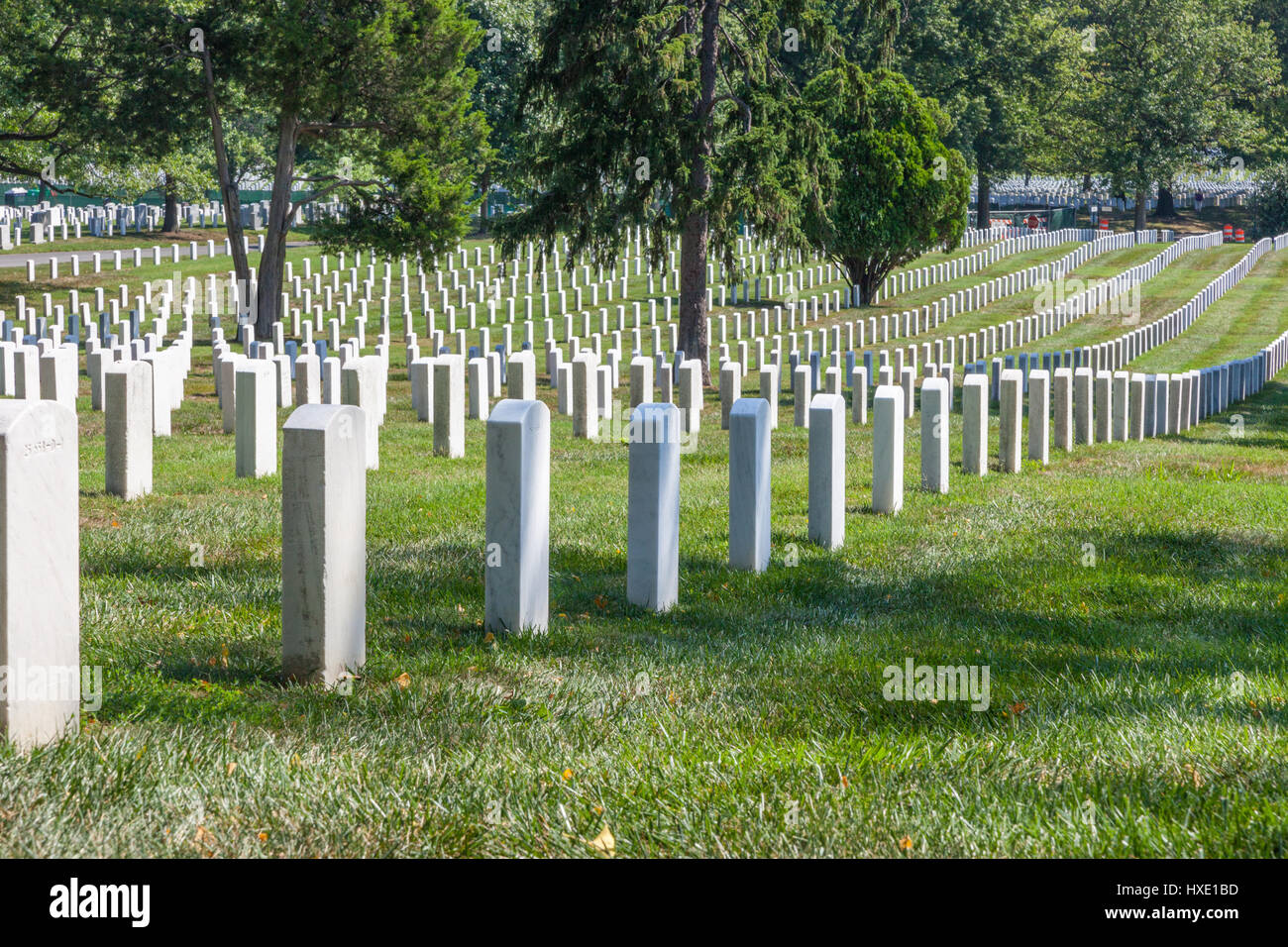 Rows of tombstones at Arlington Cemetary in Washington, DC Stock Photo ...