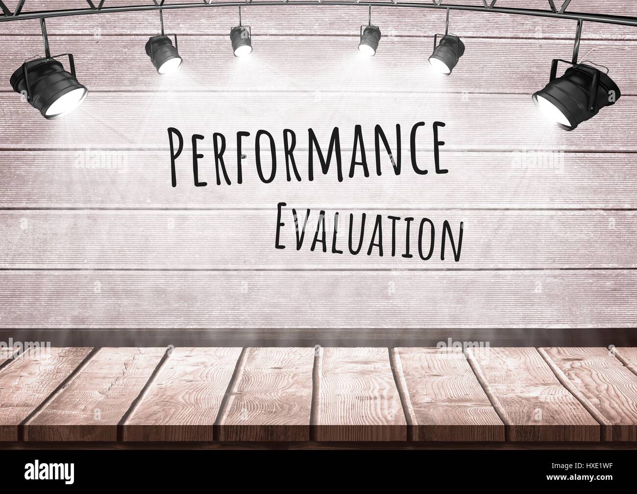Digital composite of Performance evaluation text with spotlights on ...