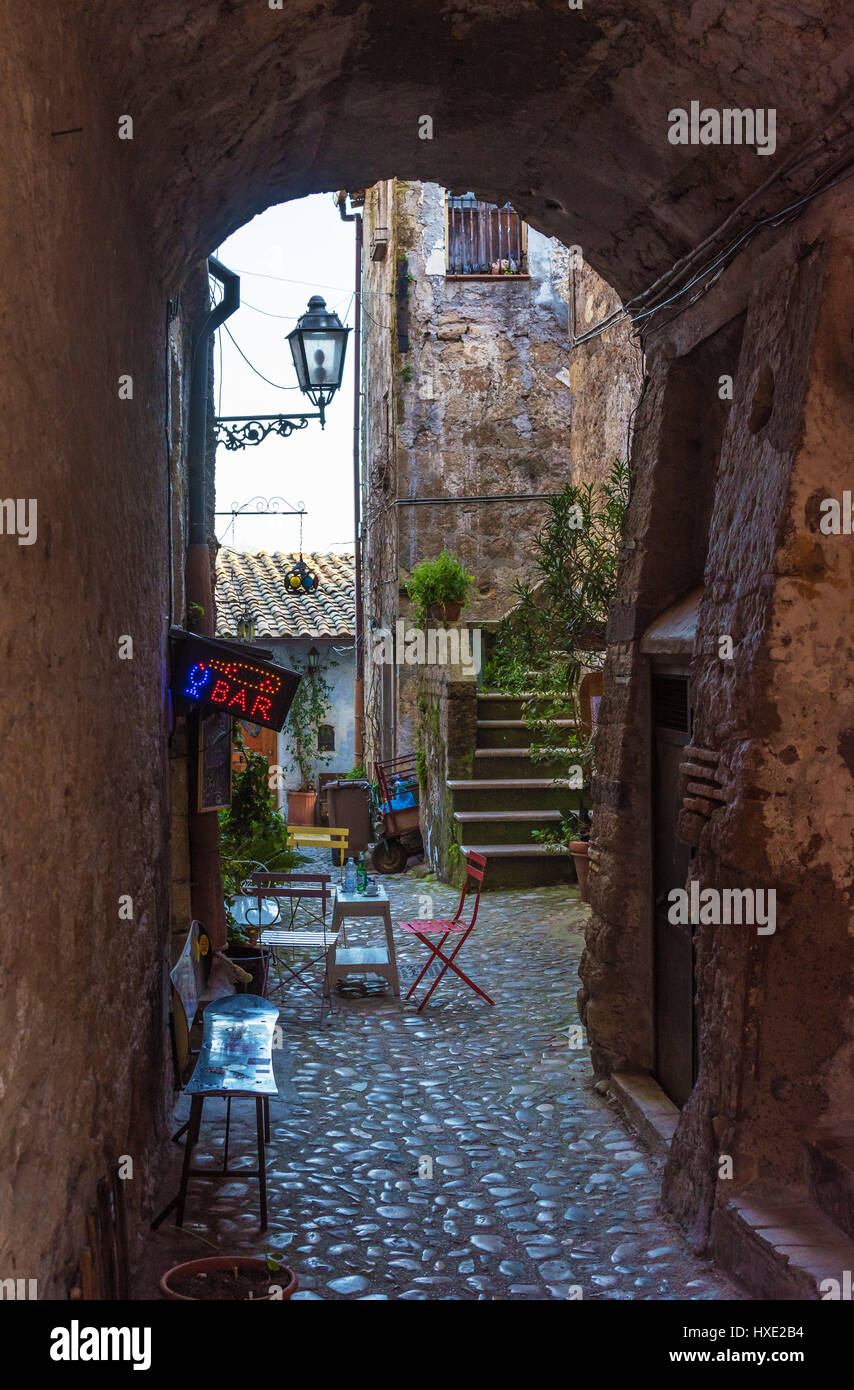 Calcata (Viterbo, Italy) - The old town of Calcata, perched on a ...