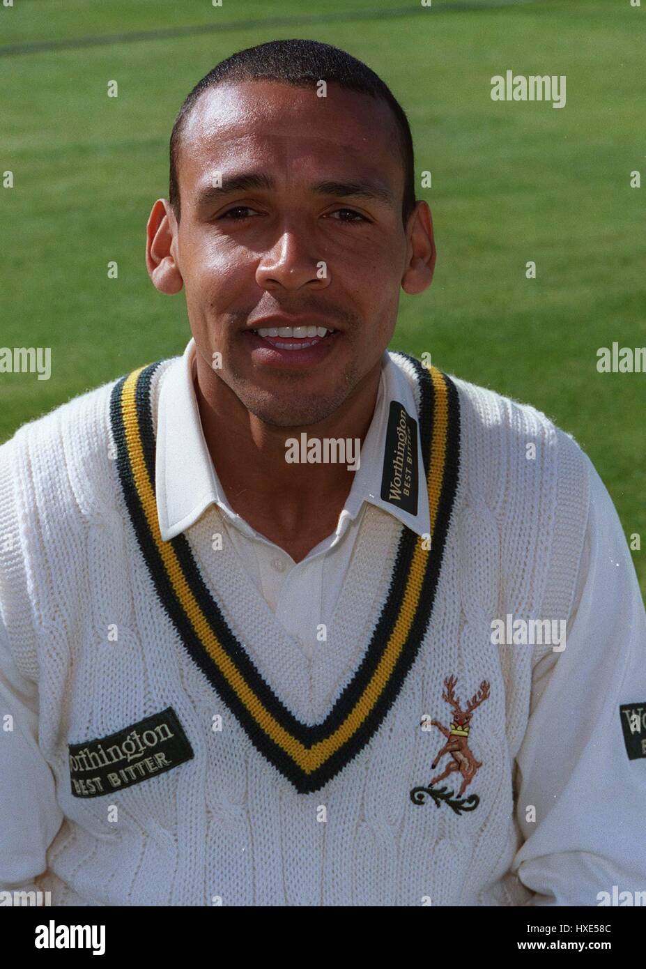 GREG MIKE NOTTINGHAMSHIRE CCC 12 April 1995 Stock Photo - Alamy