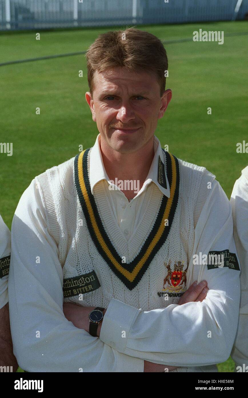 KEVIN EVANS NOTTINGHAMSHIRE CCC 12 April 1995 Stock Photo - Alamy