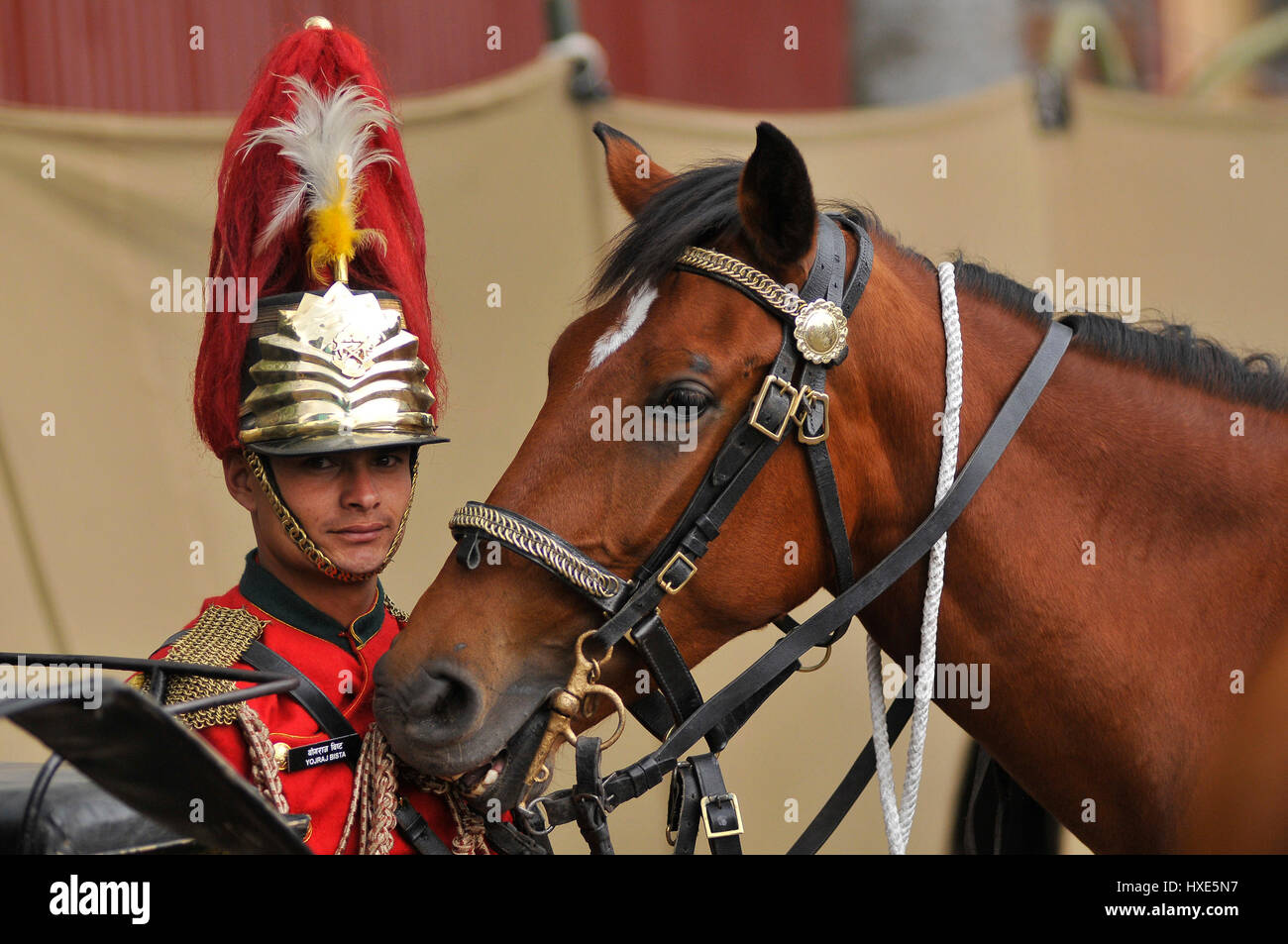 Nepalese army horse cavalry parade hi-res stock photography and images ...
