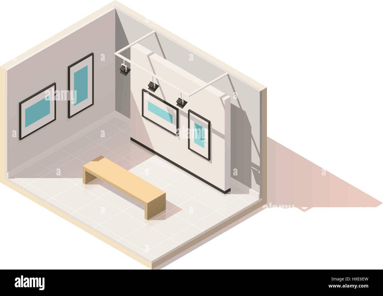 Vector isometric low poly museum interior Stock Vector Image & Art - Alamy