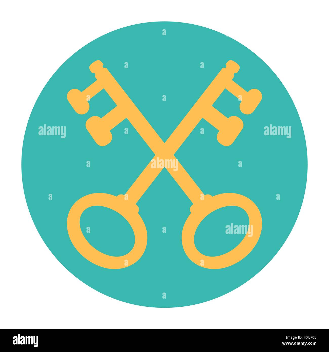 Cross keys, design element vector illustration flat icon Stock Vector ...