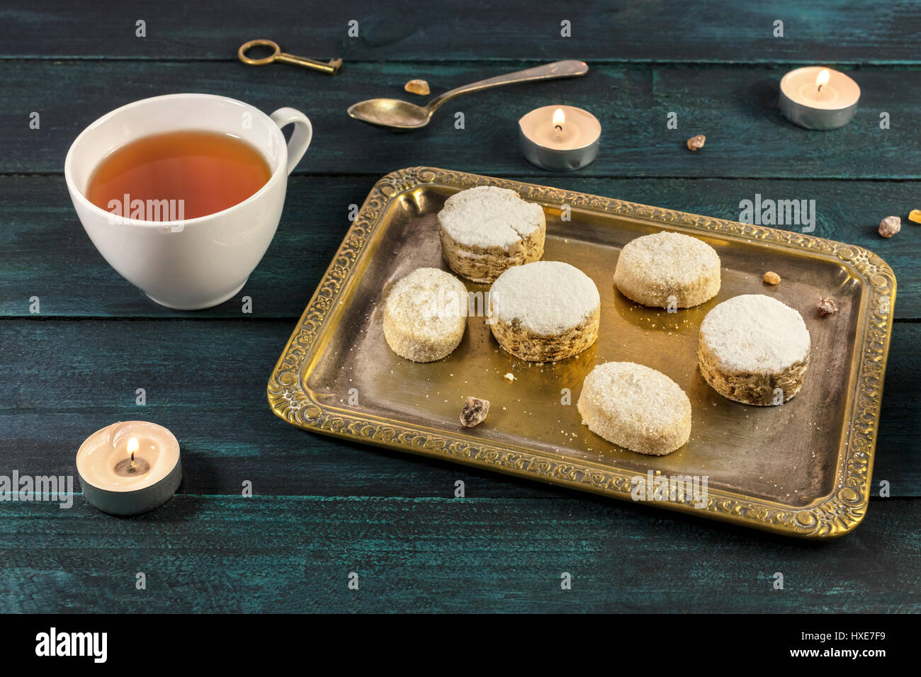A photo of mantecados and polvorones, traditional Spanish cookies, on a ...