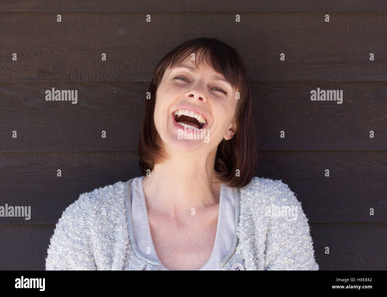Portrait beautiful laughing brunette girl hi-res stock photography and ...