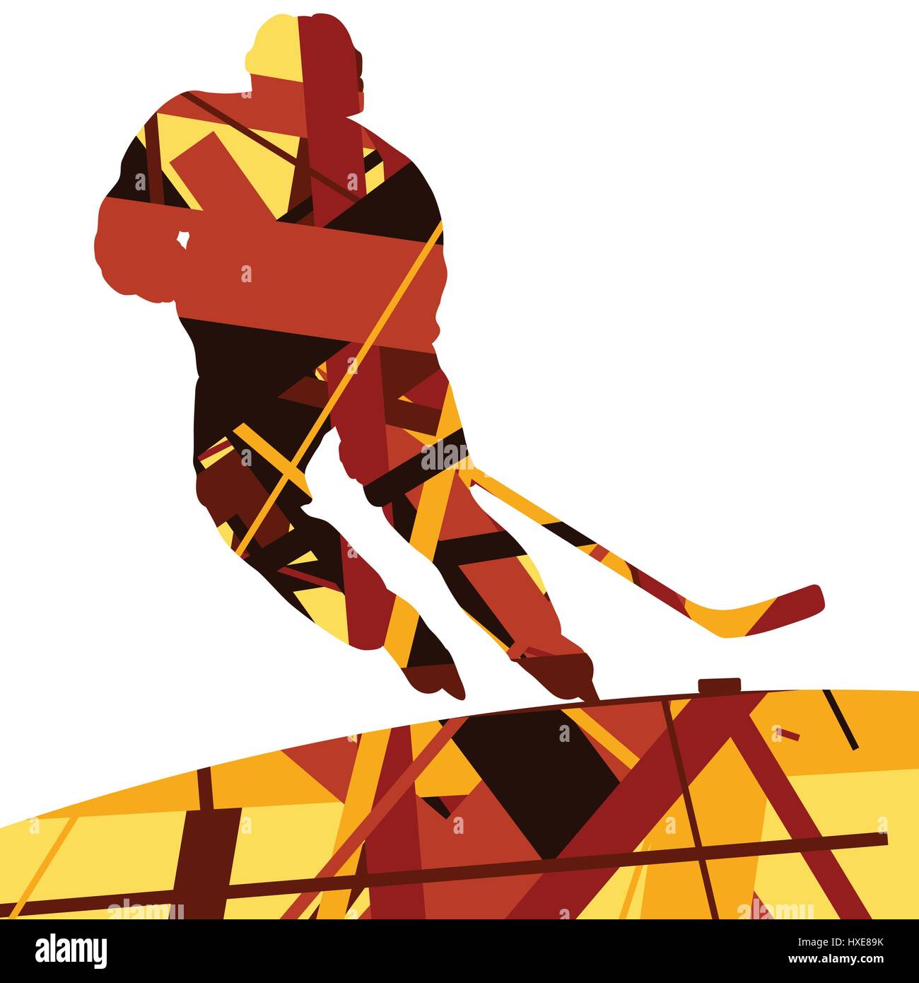 Hockey player sport silhouettes mosaic abstract background illustration ...