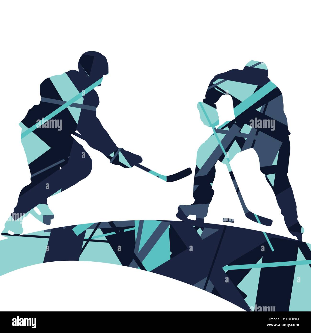 Hockey player sport silhouettes mosaic abstract background illustration ...