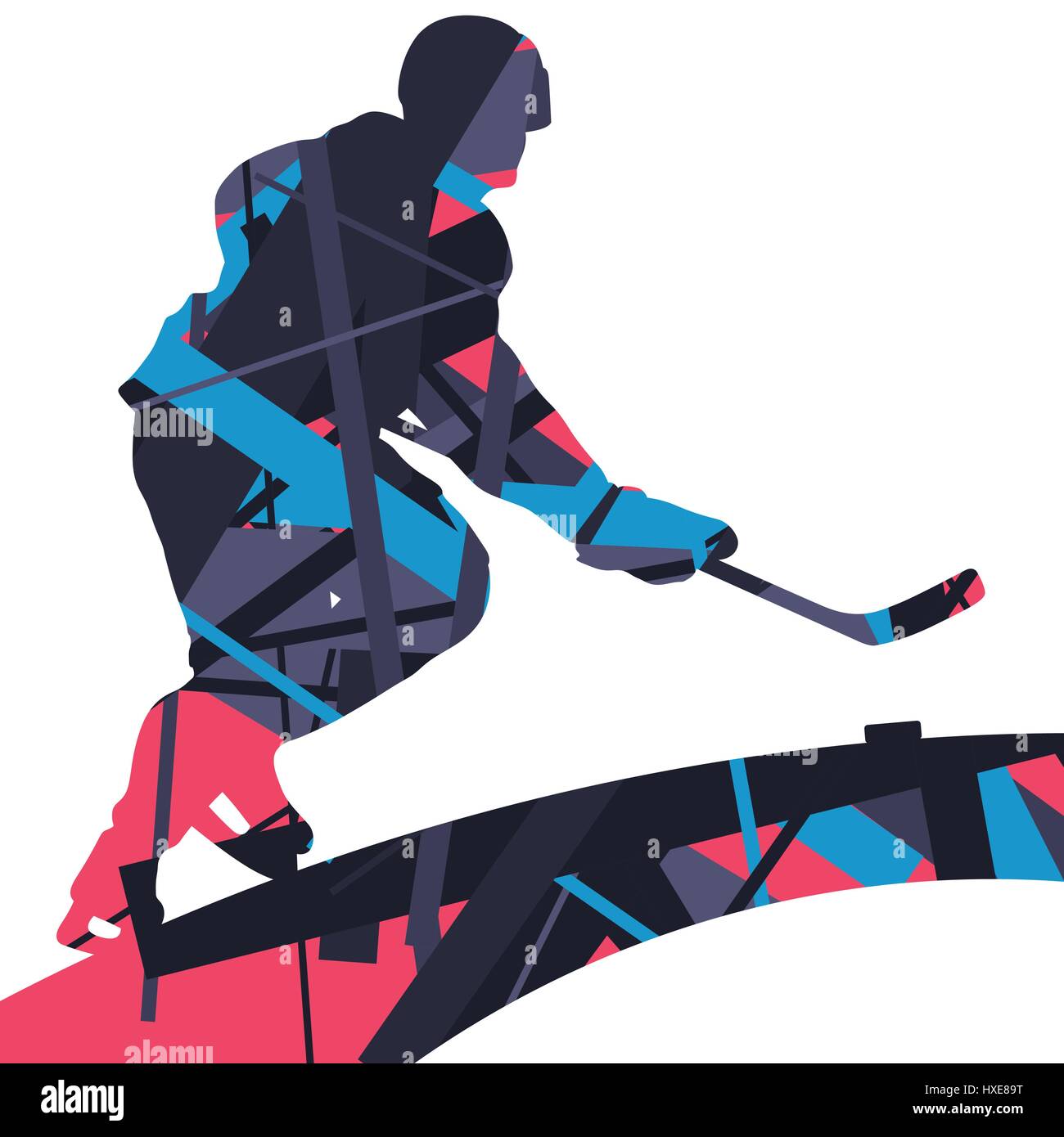 Hockey player sport silhouettes mosaic abstract background illustration ...