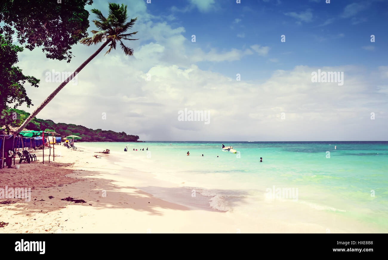 View on Tropical beach by Baru In Colombia Stock Photo - Alamy