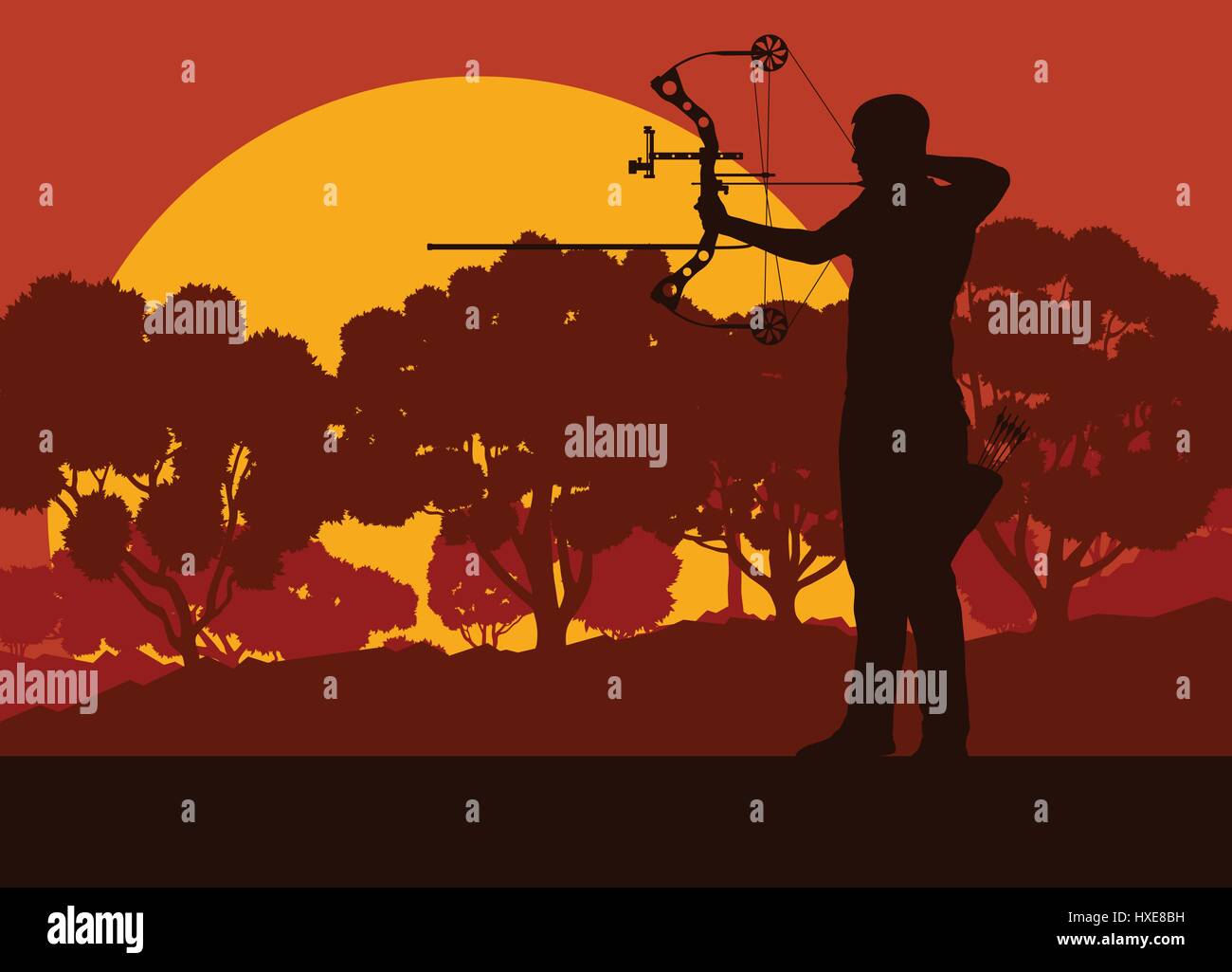 Man in front of sunset Stock Vector Images - Alamy