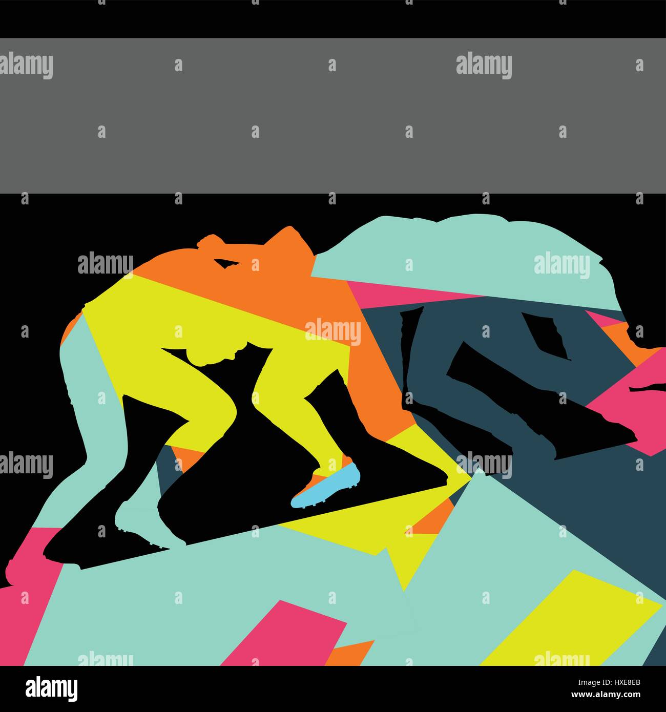 Rugby player active young man sport silhouette abstract background ...