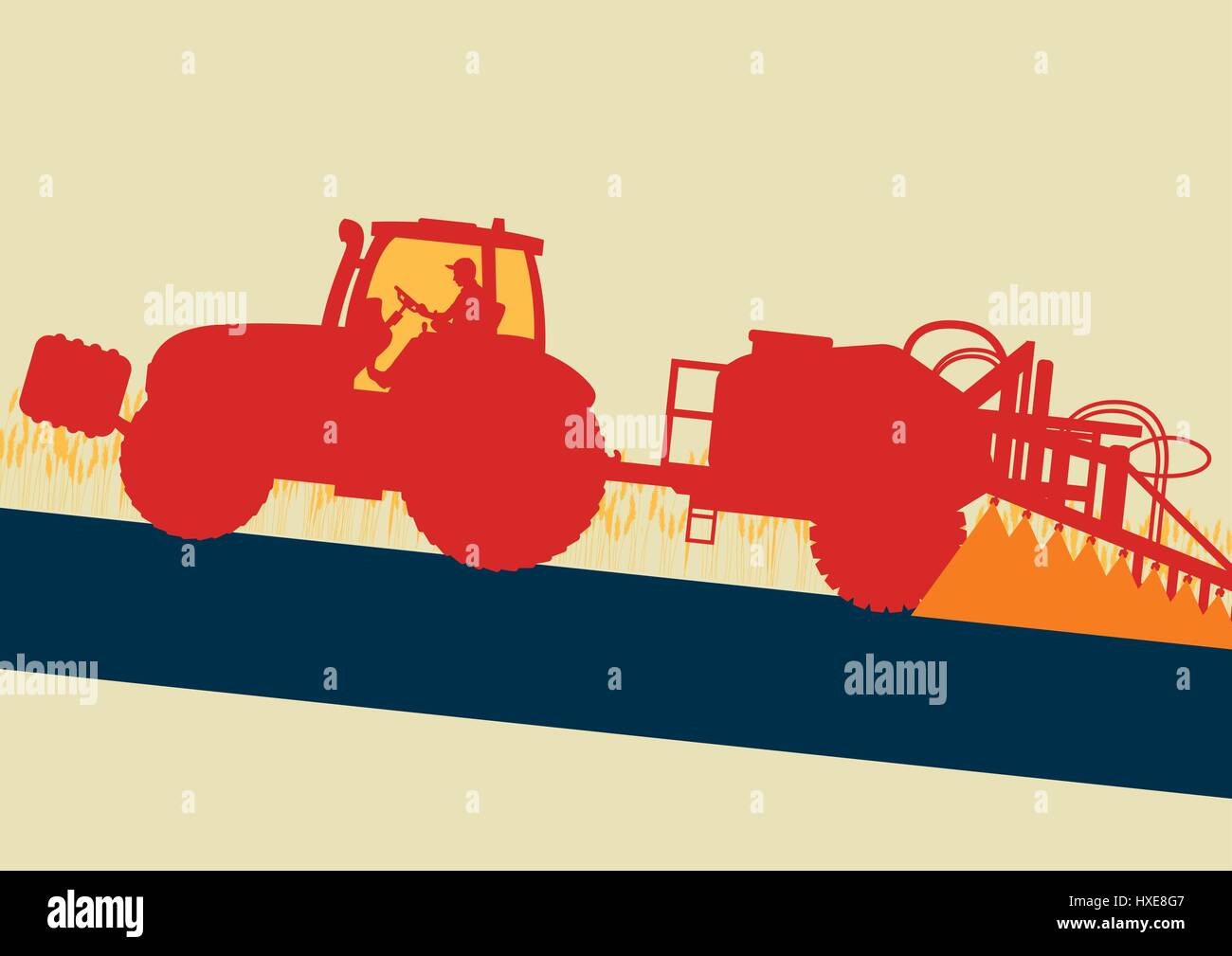Farmer spraying pesticide Stock Vector Images - Alamy