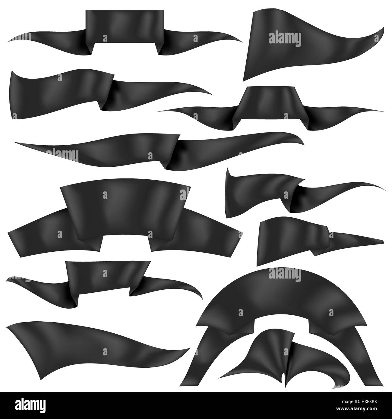 Set of Black Ribbons. Flag Collection Stock Vector Image & Art - Alamy